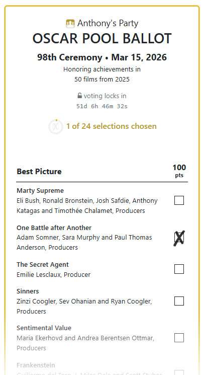 myOscarList: Research, Find and Keep Track of Oscar-Nominated Films
